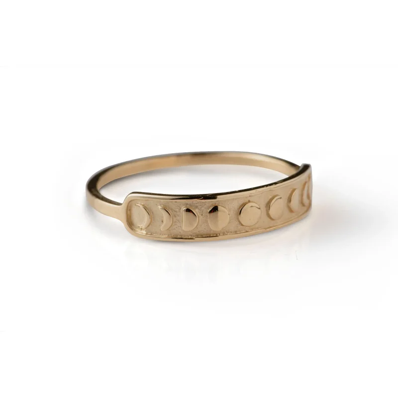 Moon Phases 14K Gold Ring - Marren Jewelry