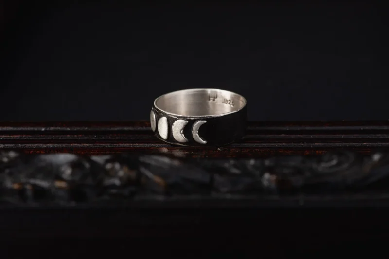 Wide Moon Phases Ring - Marren Jewelry